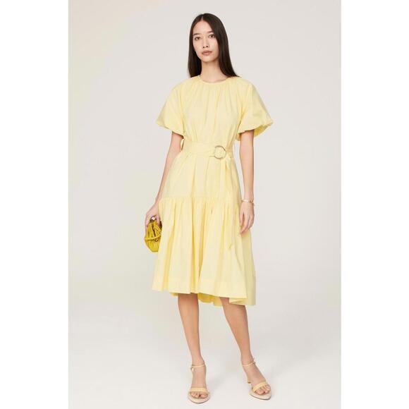 Dresses | Eudon Choi X Rtr Yellow Belted Tiered Dress Size M With ...